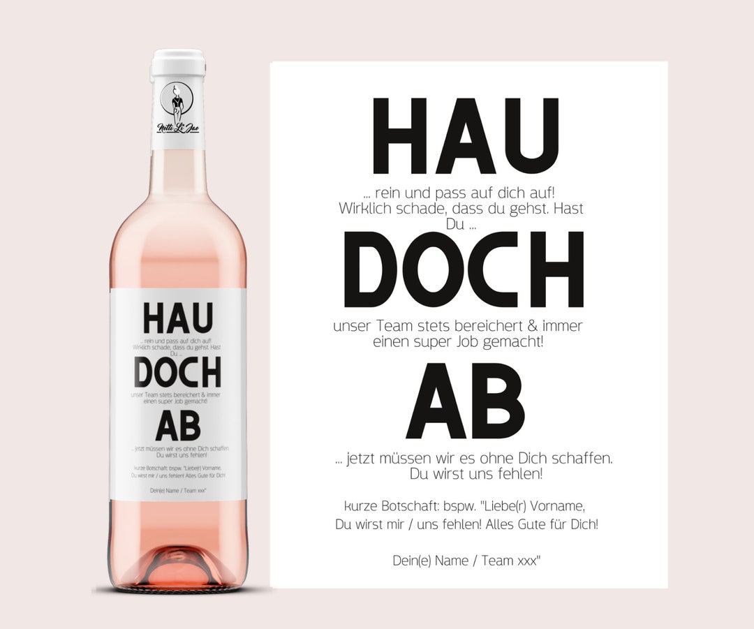 Kollegenabschied | Personalisiertes Weinetikett | Geschenk Ausstand Und ...