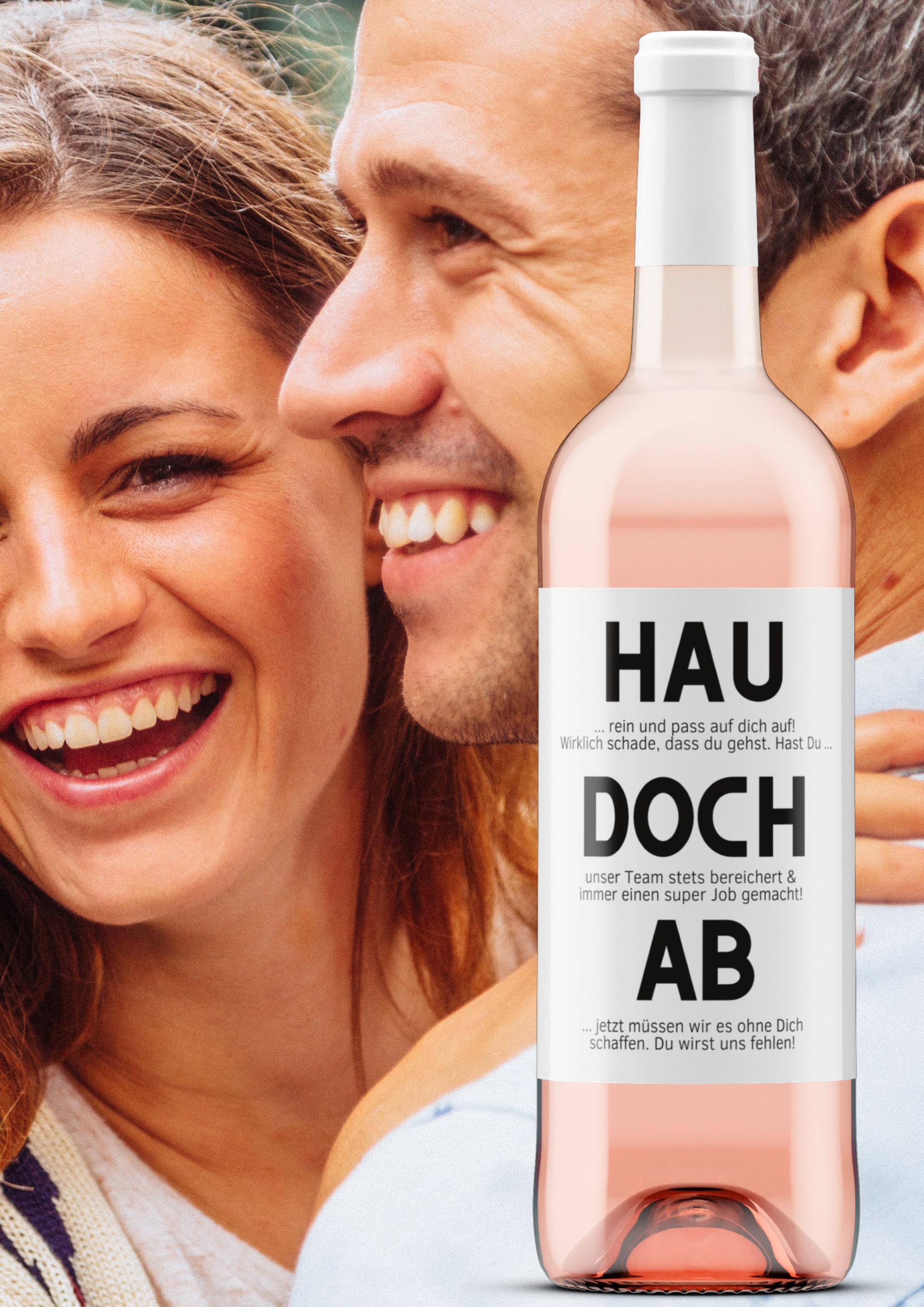 Weinetikett DOWNLOAD | Hau doch ab | Geschenk Ausstand, Renteneintritt ...