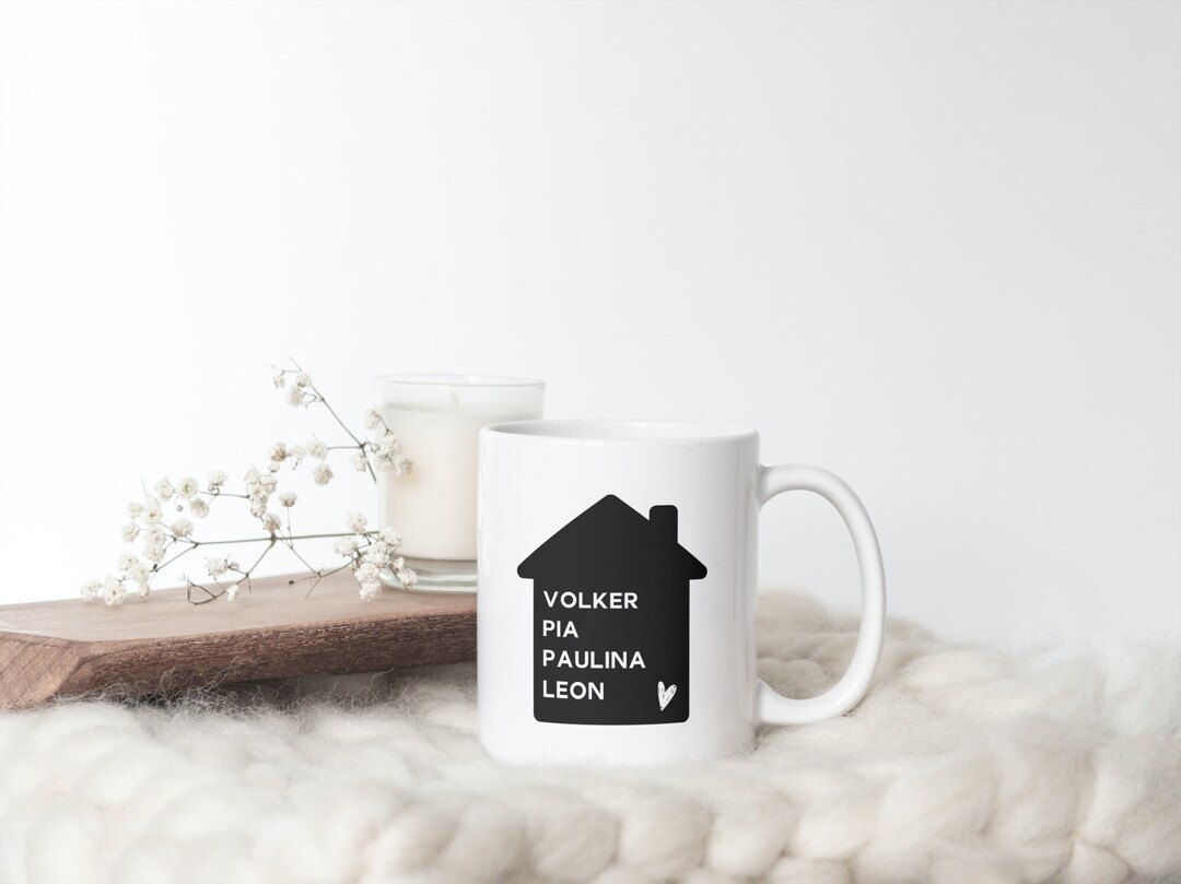 Cup House Black With Names of Family Members Personalized With Name ...