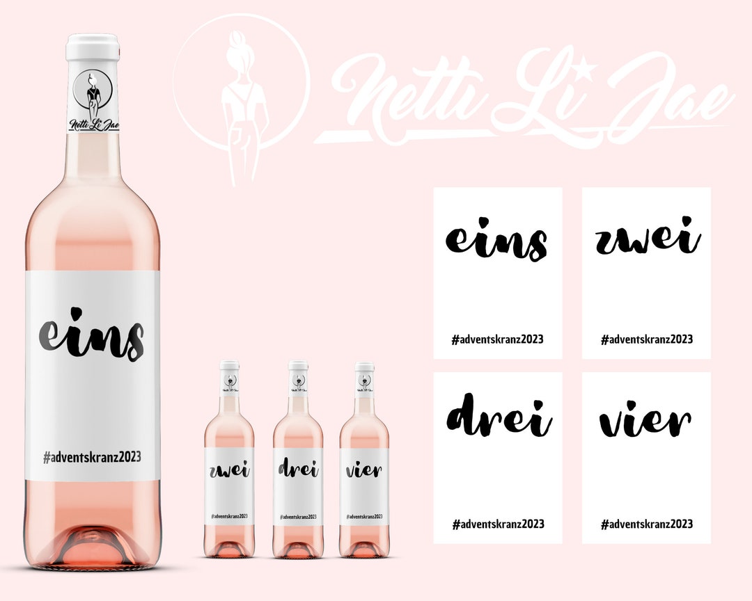 4 Wine Labels Advent Instead of Advent Wreath Wine Labels - Etsy
