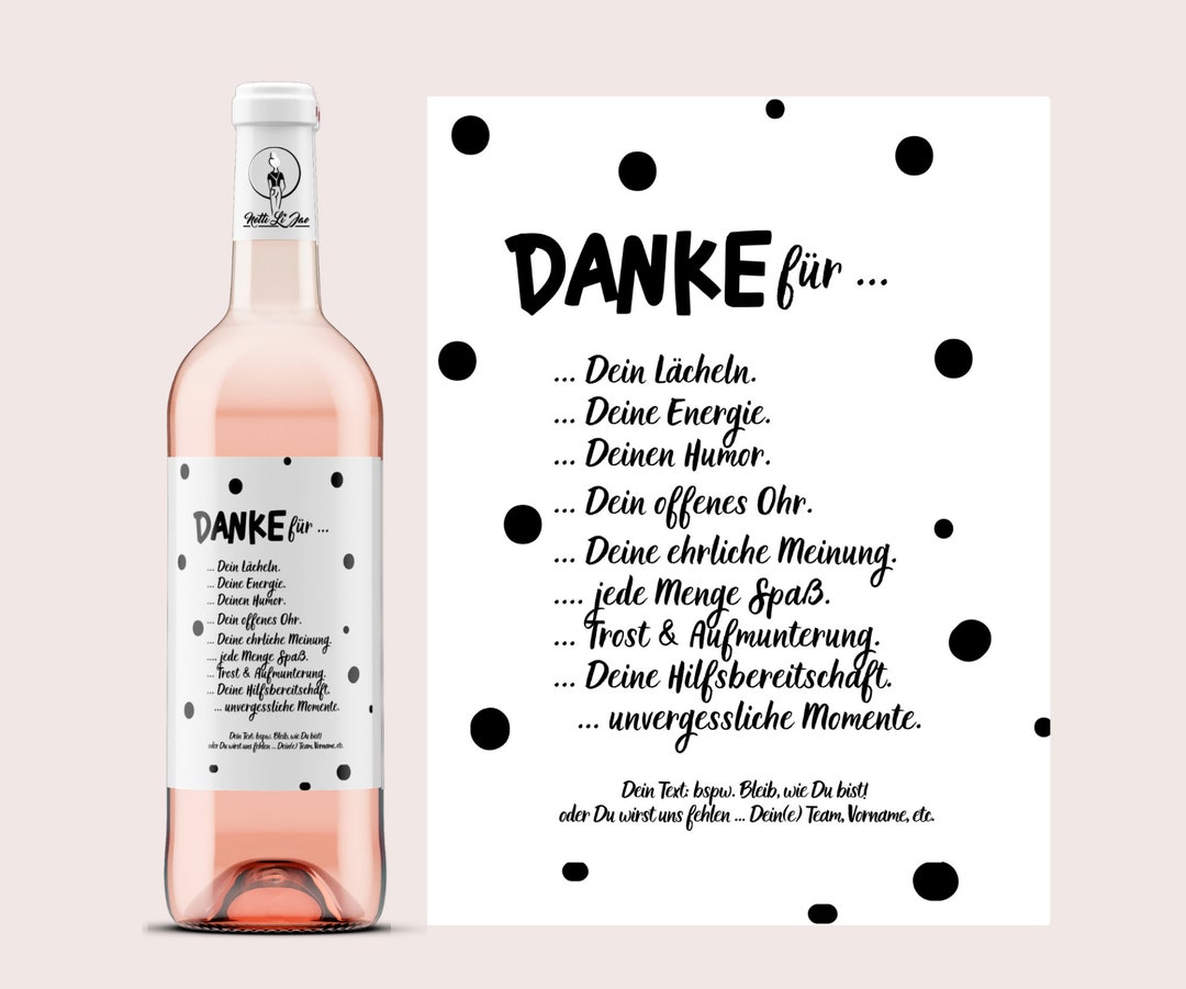 Danke für ... | Personalisiertes Wein- oder Bieretikett | inkl. deiner ...