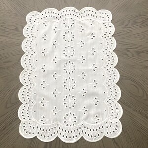 White Eyelet Rectangular Doily 12 X 17 Inch/ Vintage Wedding Linens - Etsy