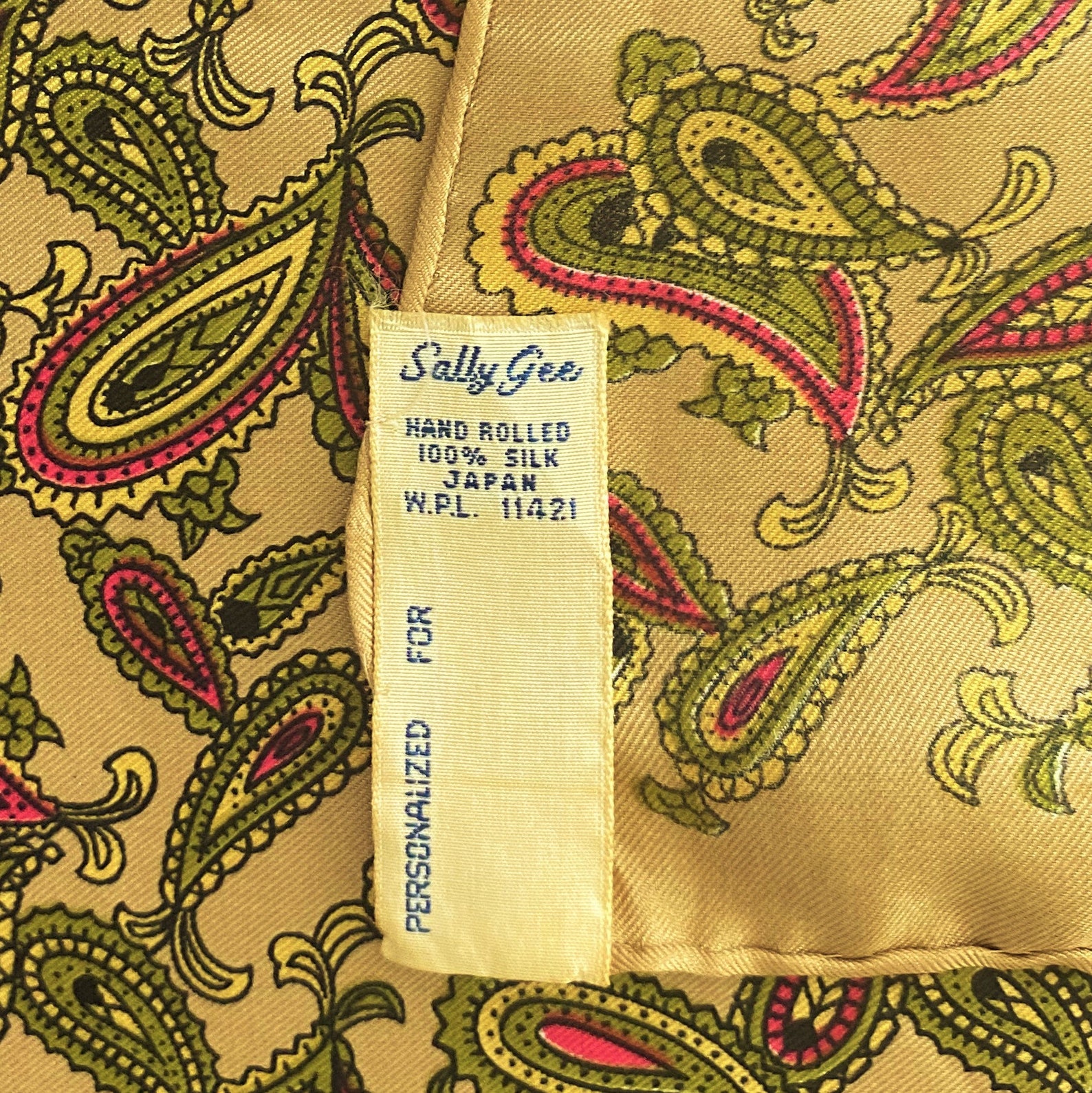SALLY GEE Silk Paisley Print Neck Scarf With Rolled Hem 22.5/ - Etsy