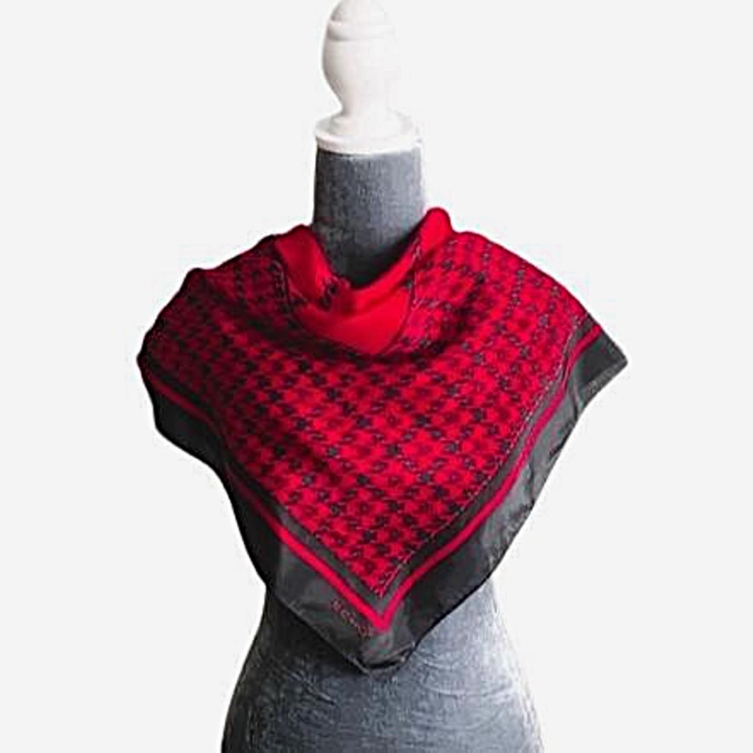 Echo Silk Red and Black Silk Scarf 30 Inch/ Vintage Designer Fashion ...