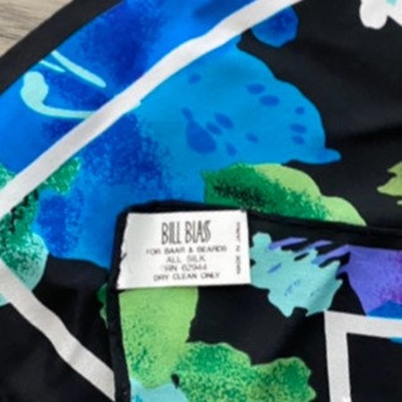 Bill Blass For Baar & Beards Silk Floral Scarf 10.5 x… - Gem