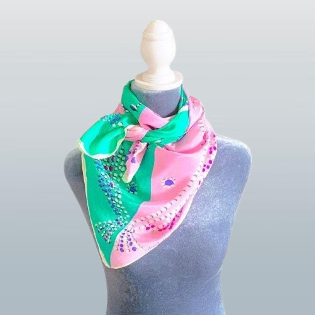 RARE Peter Todd Mitchell for Wesley Simpson Silk Scarf 32 Inch Vintage ...