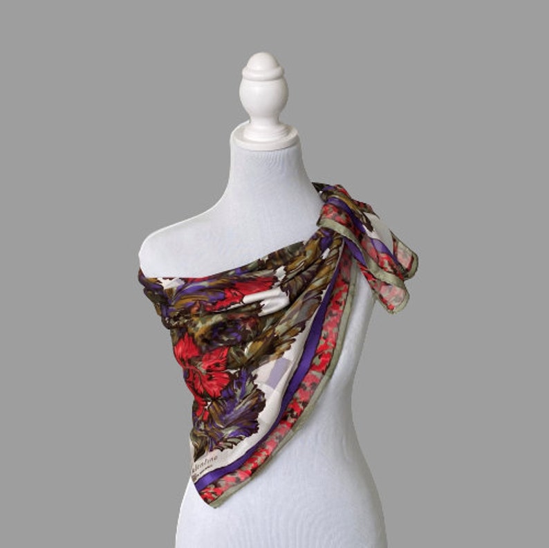 Valentina per Manlio Bonetti Large Floral Scarf 34 Inch/ - Etsy
