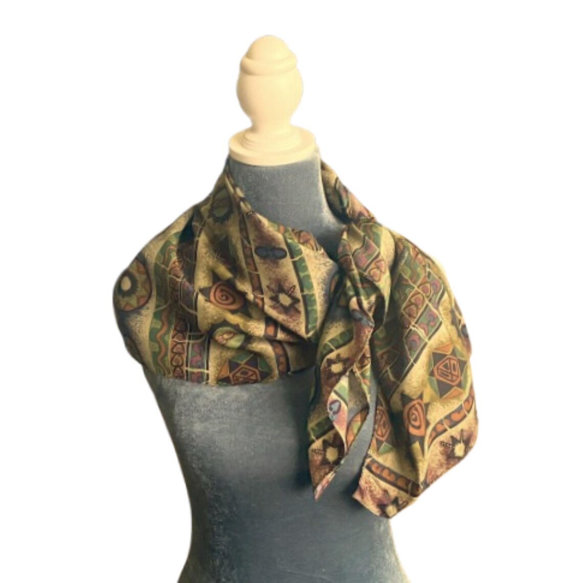 Vintage Silk Scarf Unusual Pattern Square 32 Inch Fashion Accessories ...