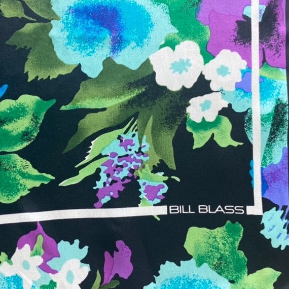 Bill Blass For Baar & Beards Silk Floral Scarf 10.5 x… - Gem