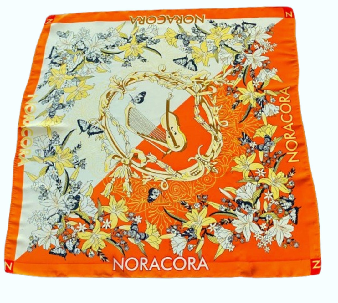 Vintage NORACORA Silk Scarf 22 Inch Vintage Designer Fashion ...