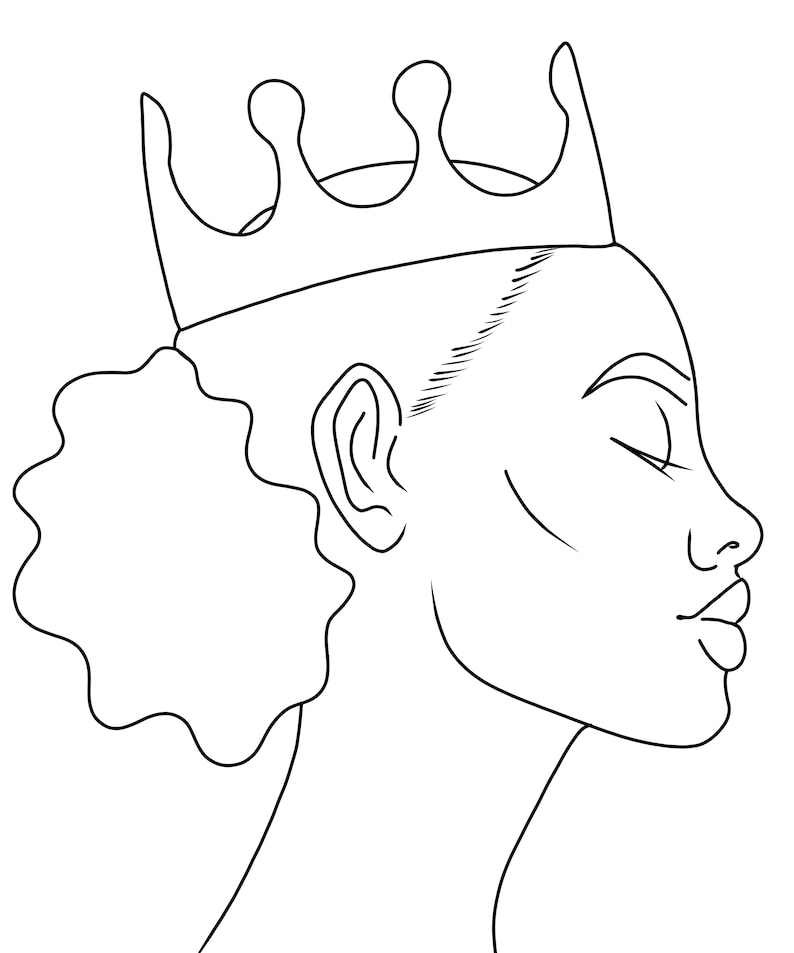 Couple W/ Crown Pre Drawn Outline DIY Paint and Sip Party Instant ...
