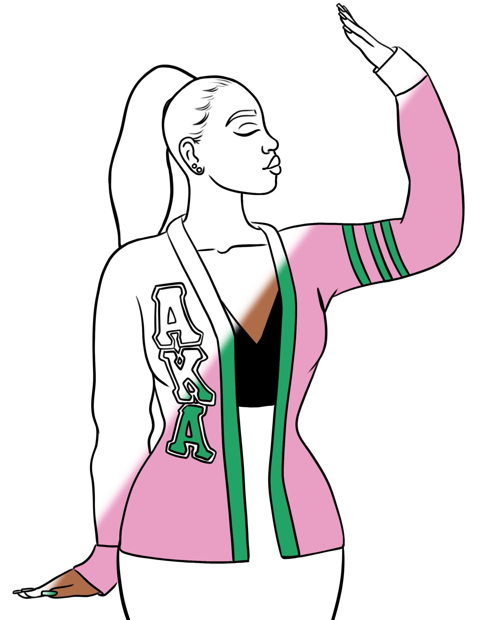 Alpha Kappa Alpha Sorority Instant Download/college Grad Cap/ - Etsy