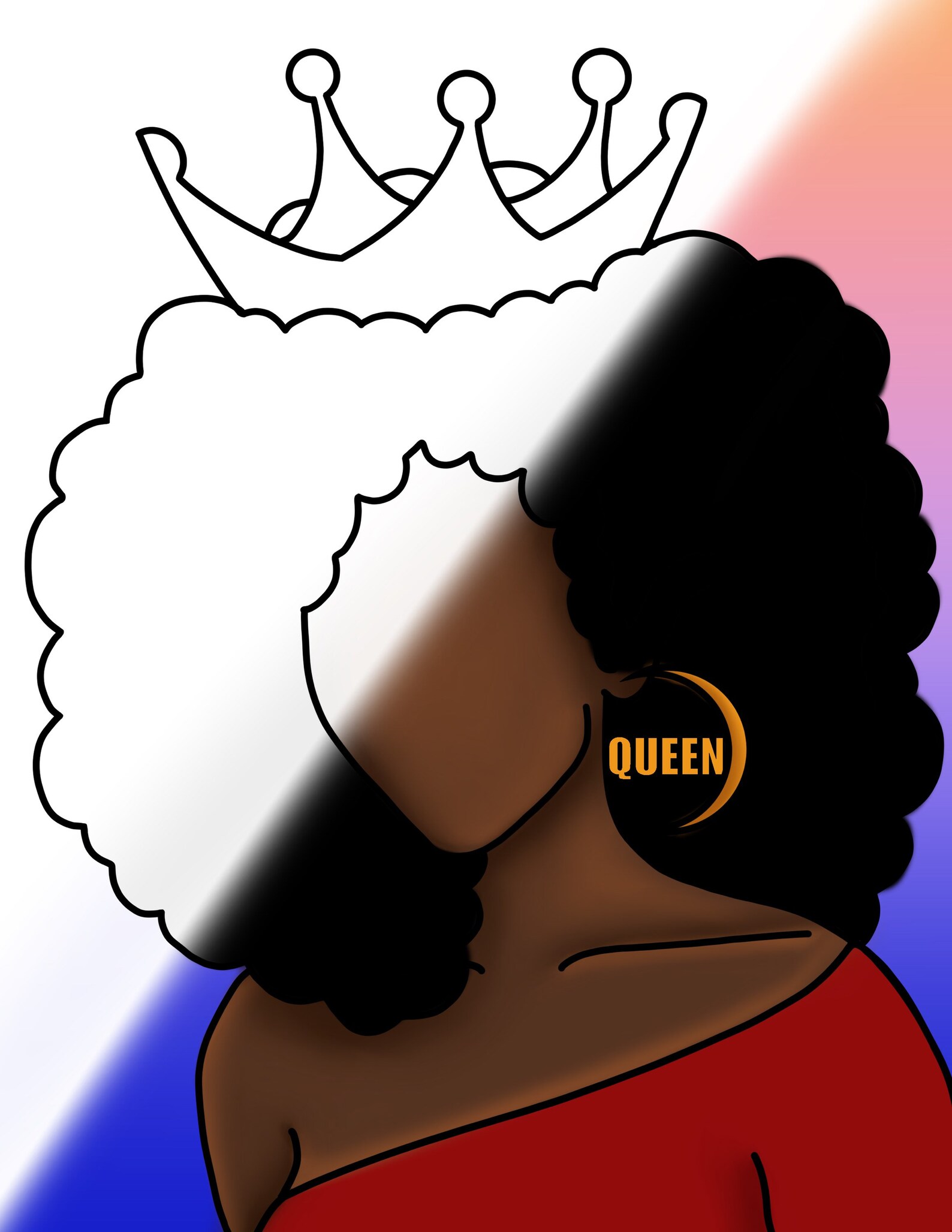 Queen Crown Pre Drawn Outline DIY Paint and Sip Party Instant File for ...