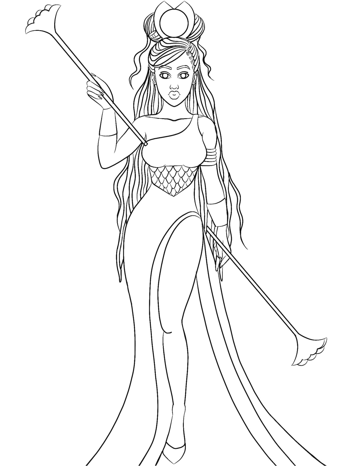 Oshun Isis Sun Goddess Ancient Egypt Pedrawn Outline DIY - Etsy