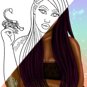 Scorpio Zodiac Pre Drawn Outline DIY Paint and Sip Party - Etsy