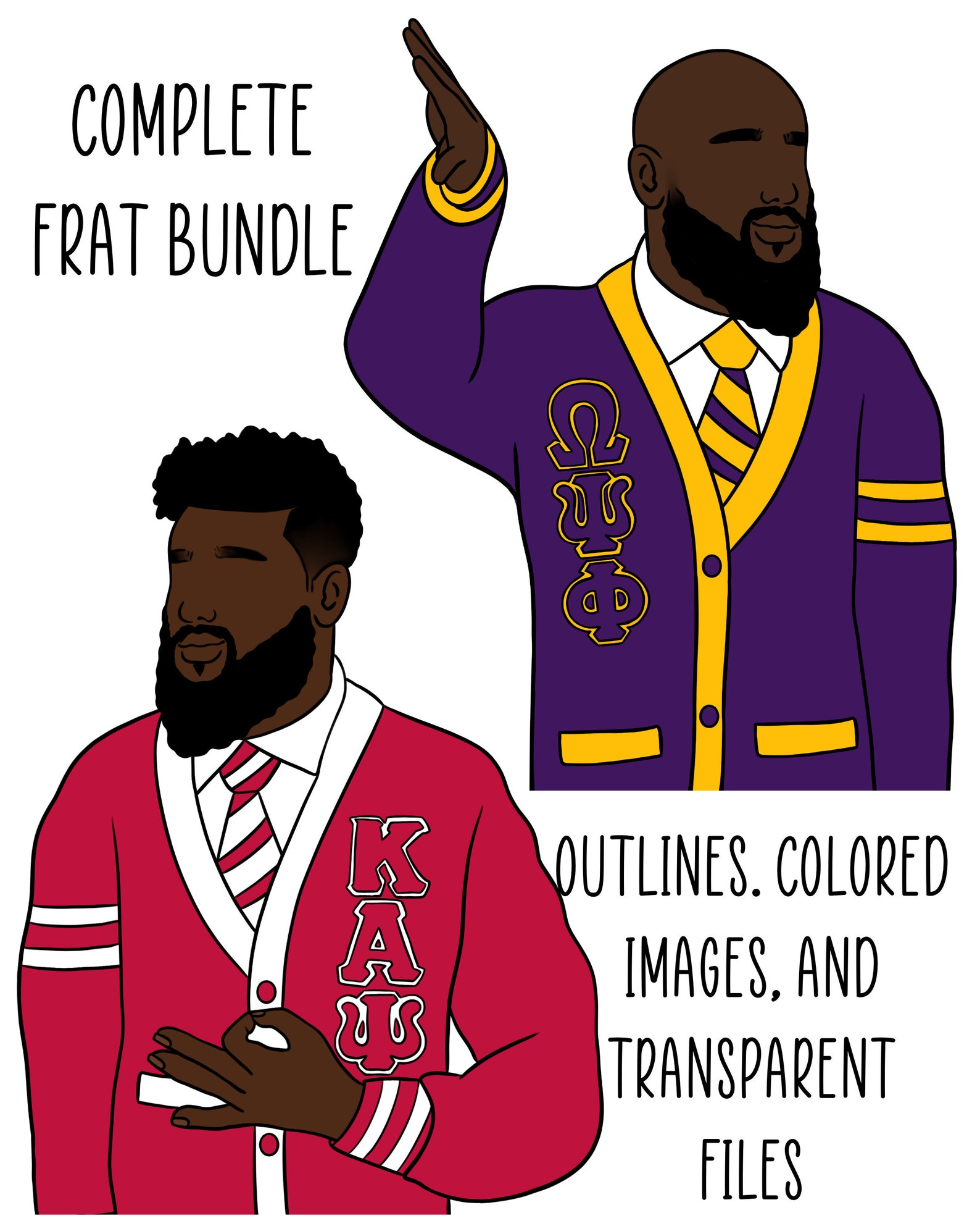 Complete Frat Pre Drawn Outline DIY Canvas Paint Party Instant Download ...