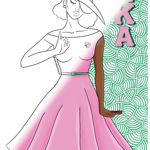 Alpha Kappa Alpha Sorority Instant Download/college Grad Cap/ - Etsy