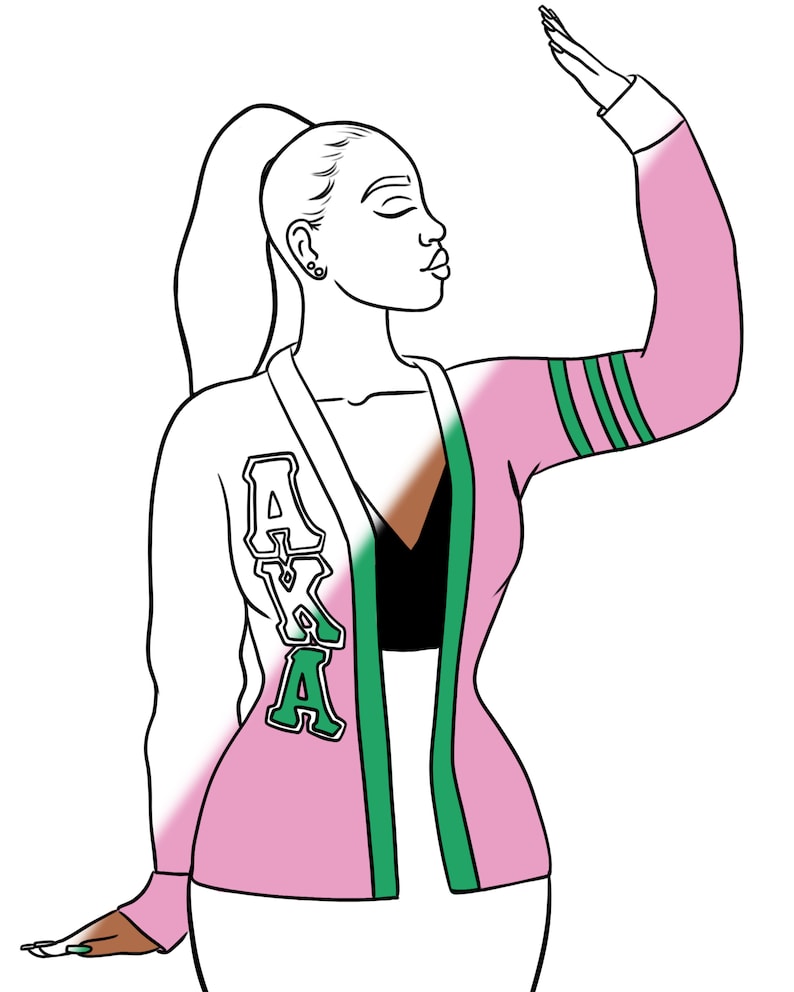 Alpha Kappa Alpha Pre Drawn Outline Canvas Panel DIY Canvas - Etsy