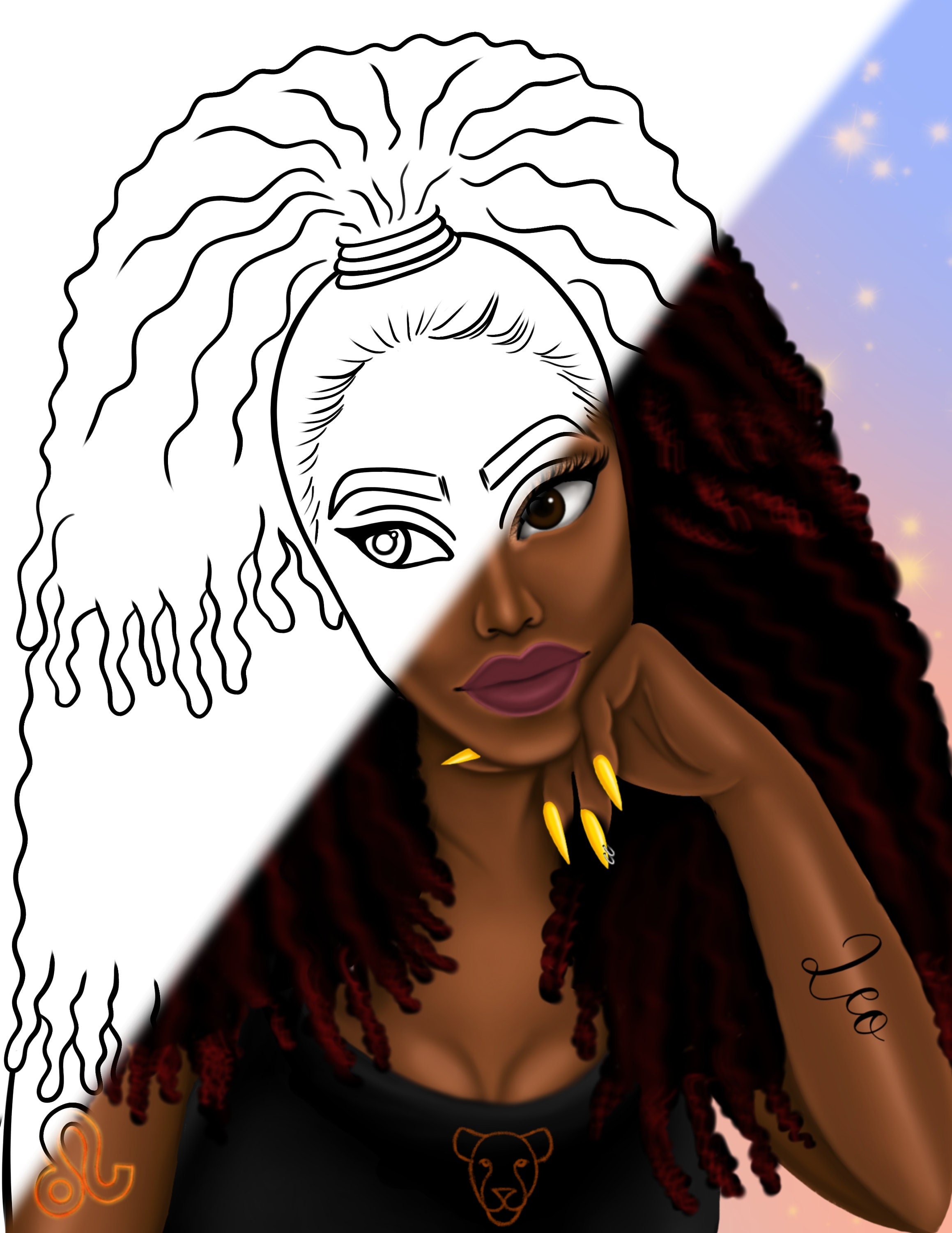 Leo Zodiac Pre Drawn Outline DIY Paint and Sip Party Instant Download ...