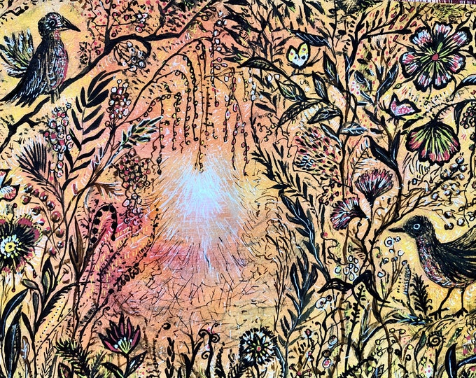 Secret Garden Path Original Ink Drawing - Etsy