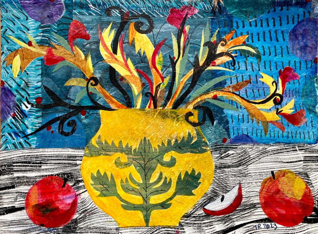 Still Life - Collage Painting - Etsy