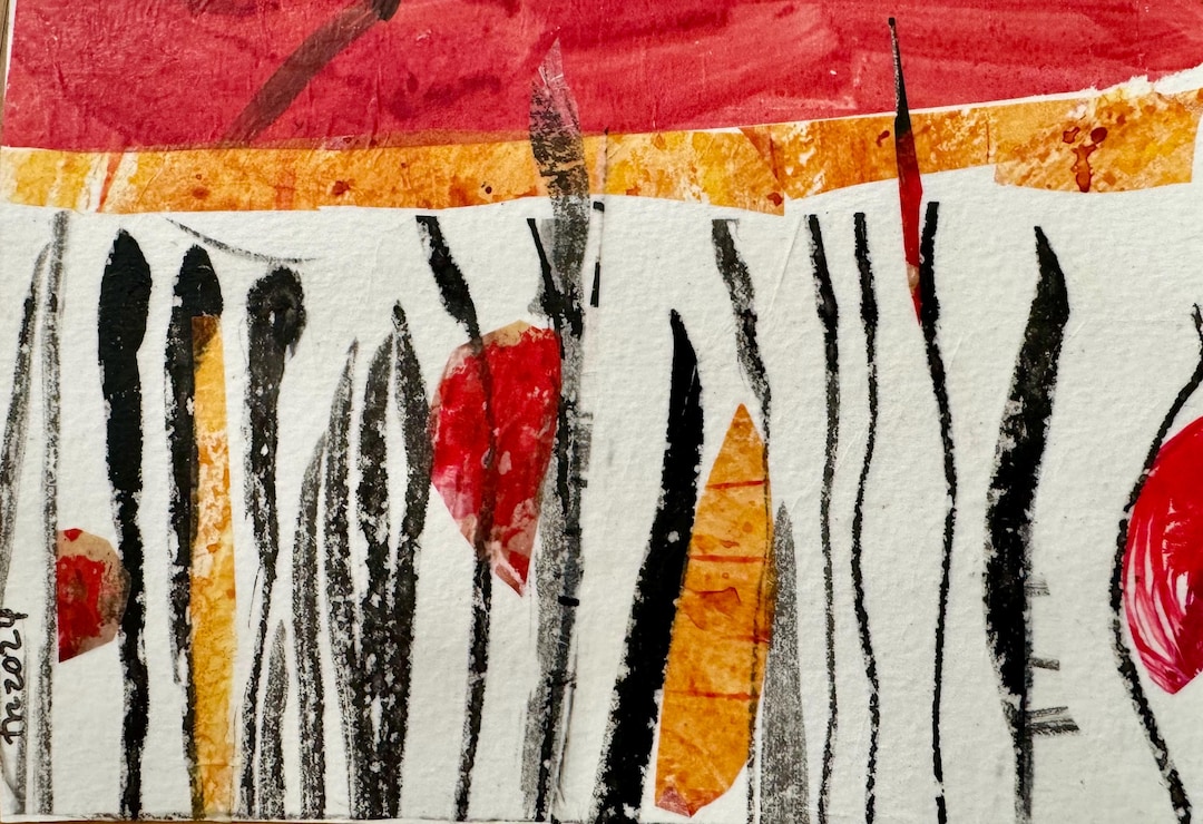 Painted Paper Abstract Collage Cards - Etsy