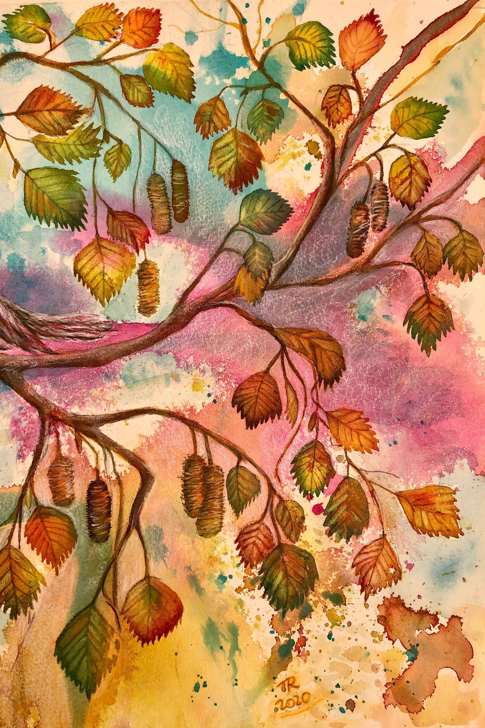 Bird in a Birch Tree - Original Painting - Etsy