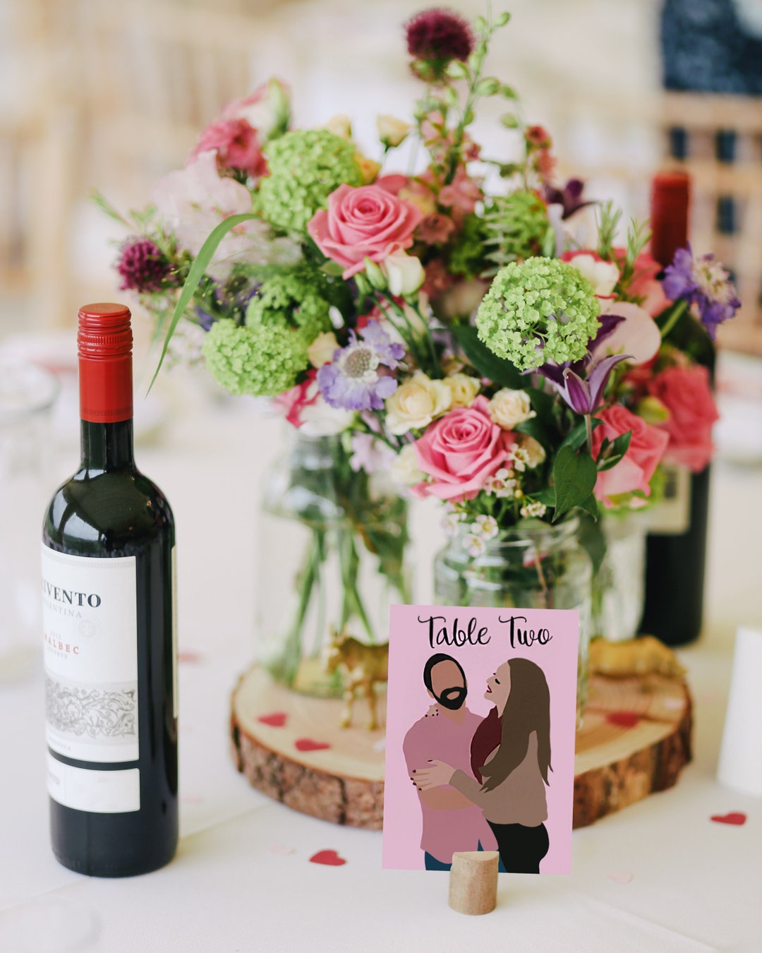 Personalised Wedding Table Name Sign Set of 5 Individual Illustrations ...