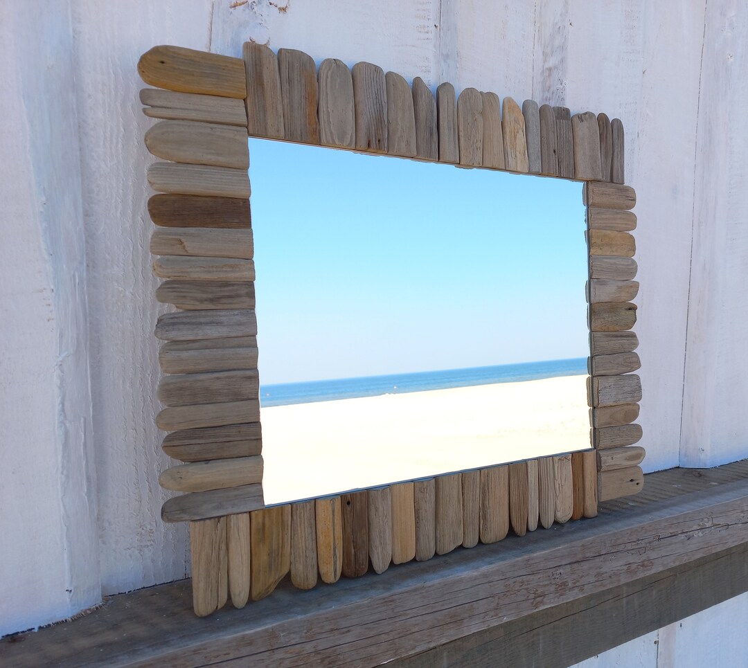 Driftwood Mirror, Rectangle Beach Vanity Mirror, Coastal Style Wall ...