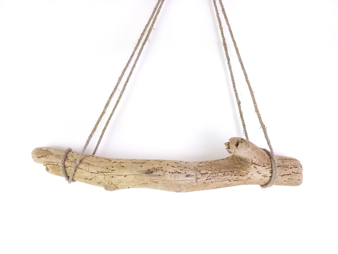 Knotty Driftwood Branch Hanging: Macrame Dowel, Coastal Decor (17.7 ...
