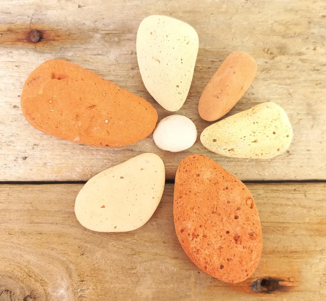 Terracotta Beach Brick Art Supply, Sea Pottery Shards, Orange Yellow ...