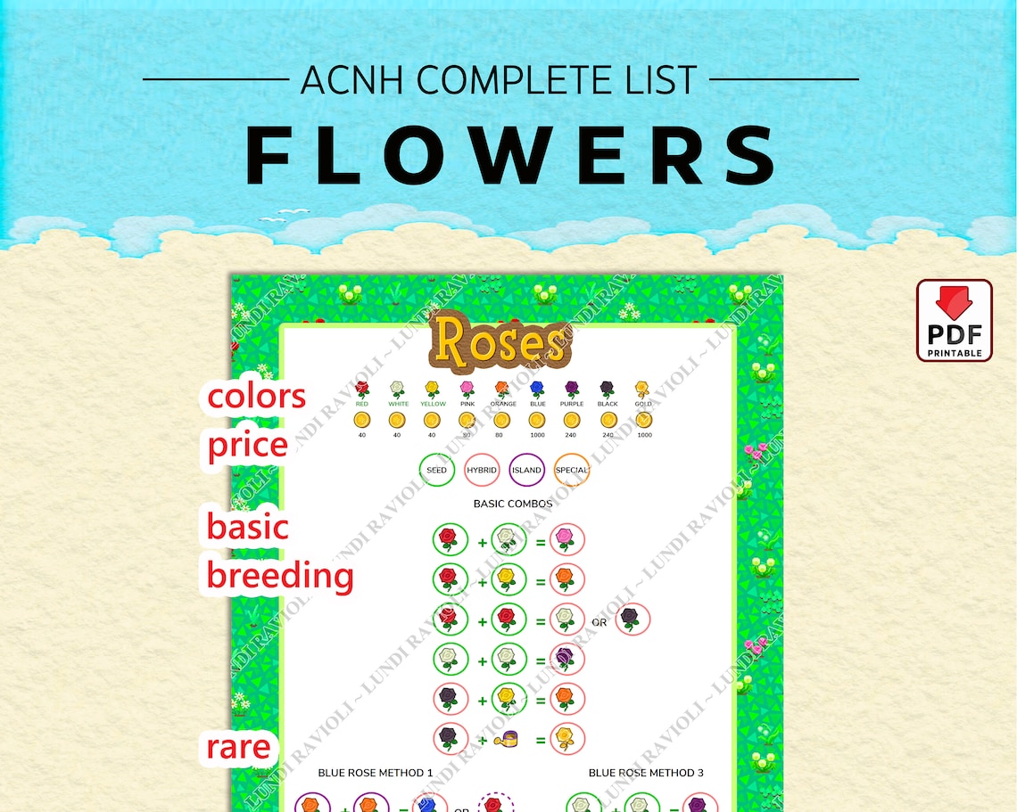 Animal Crossing Flower Breeding Guide, Checklist and Tracker, New ...