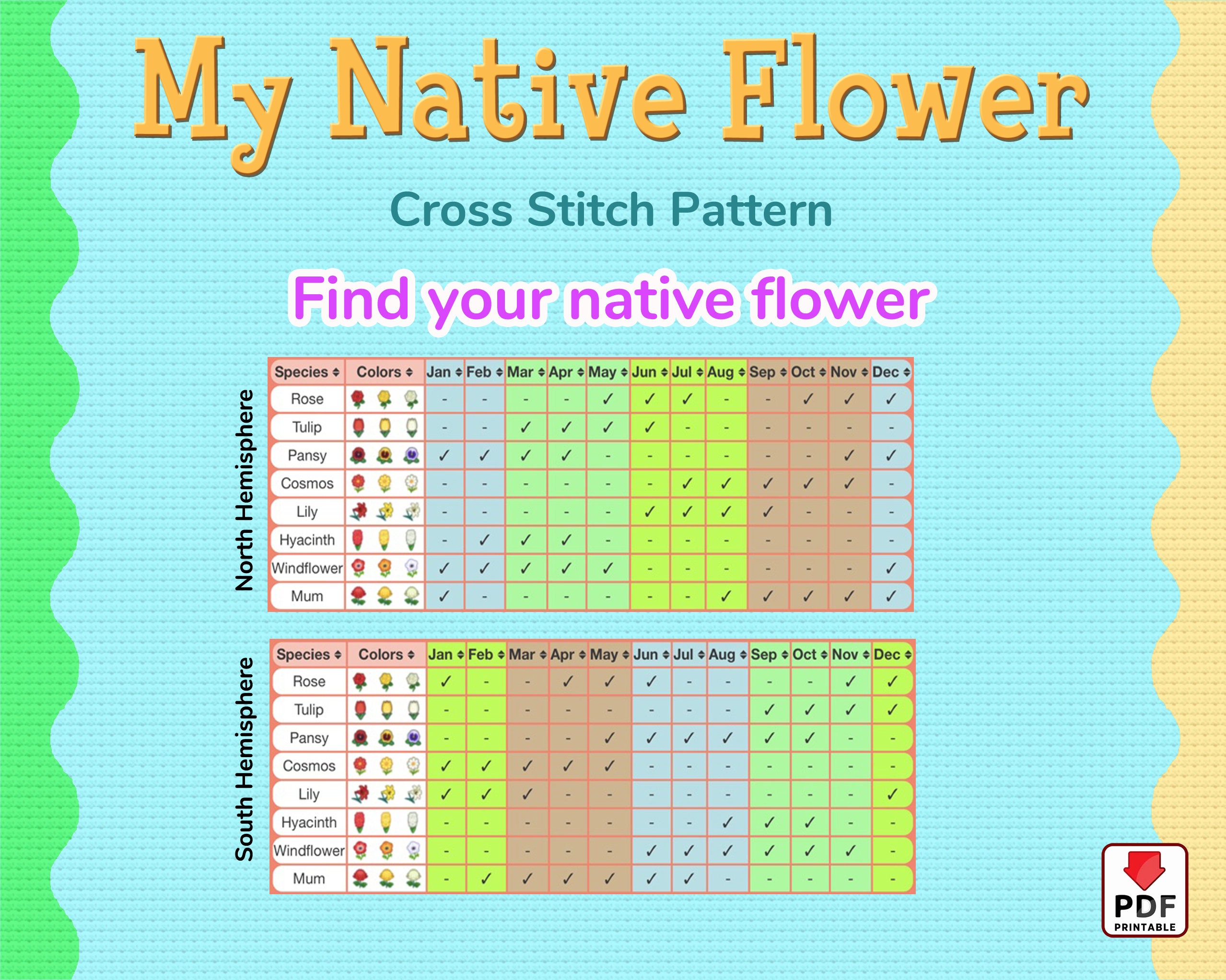 PDF instant download digital file My native flower Animal Crossing New ...