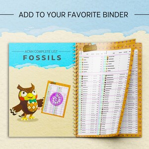 Animal Crossing Fossils checklist and tracker, ACNH printable, instant ...