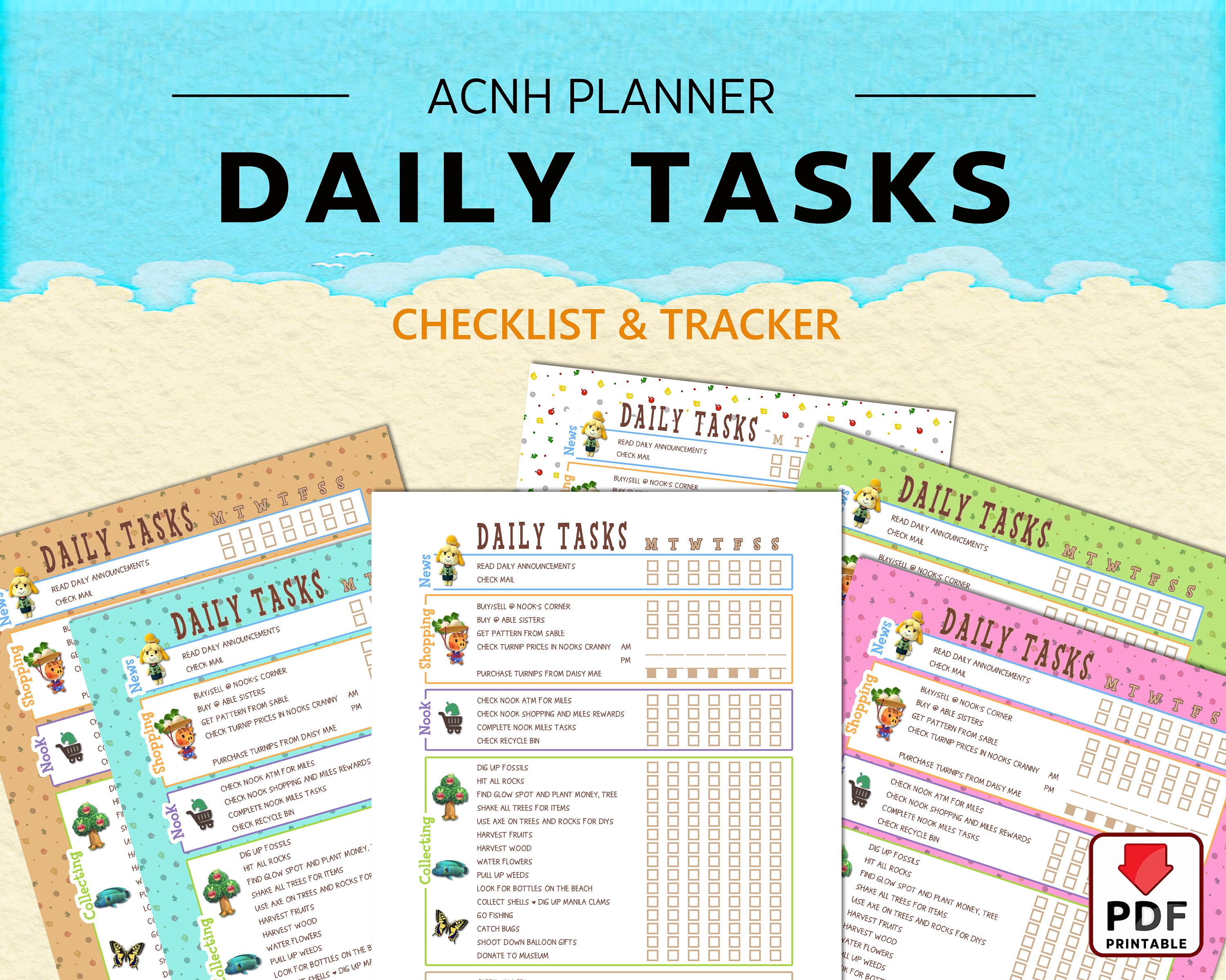 Animal Crossing Weekly Planner, Daily Tasks, New Horizons 2.0 Update ...