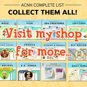 Animal Crossing Fish Checklist Planner Tracker Northern Hemisphere ...