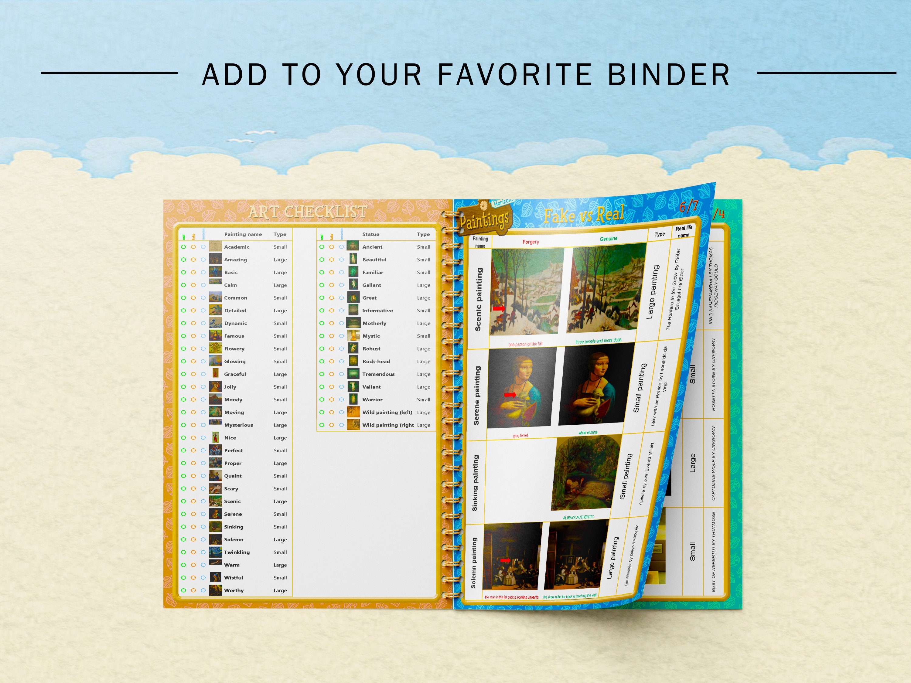 ACNH Art Guide, Identify Fake and Genuine Art, Paintings and Sculptures Donation Tracker, Animal ...