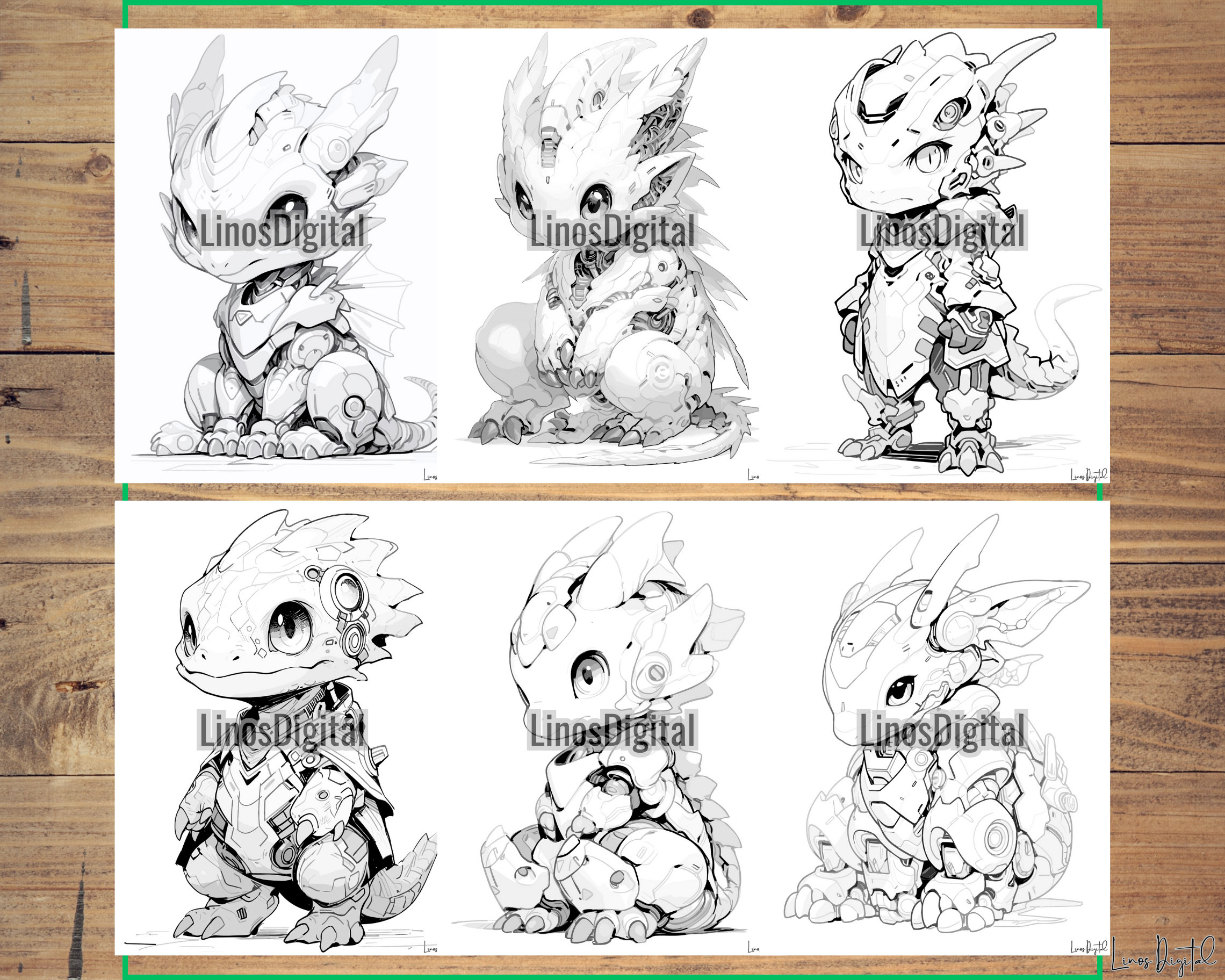 Cyberpunk Baby Dragon Adult Coloring Book 37 Adult Kid - Etsy