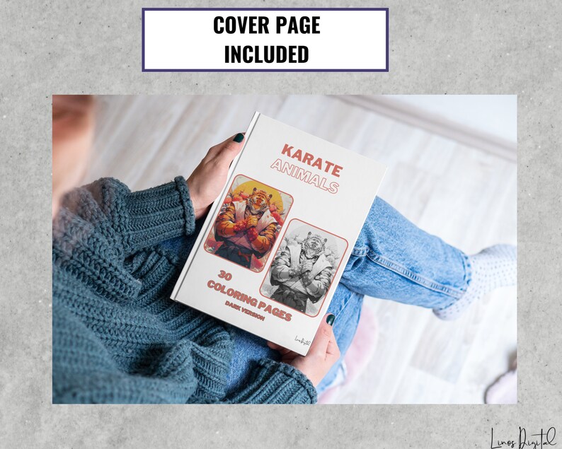 30 Karate Animals Coloring Pages With Cover - Adults,kids, Dark & Light ...