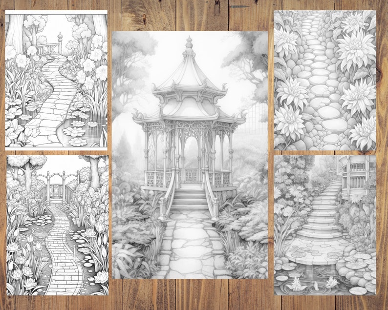 30 Flower Garden Paths Coloring Book Adults Coloring Pages - Etsy