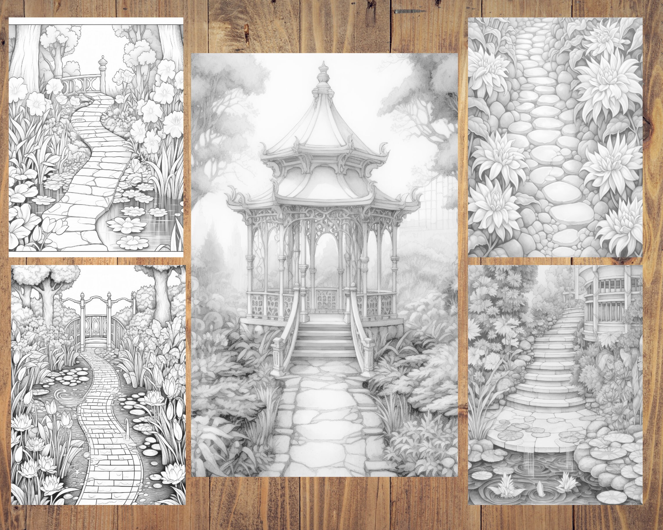 30 Flower Garden Paths Coloring Book Adults Coloring Pages - Etsy