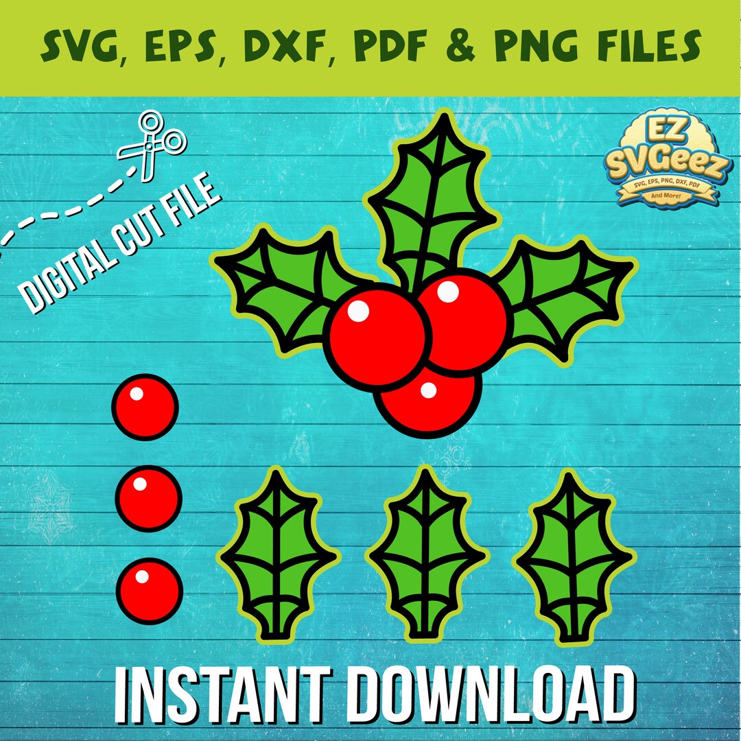 Christmas Holly SVG, Svg Files for Cricut, Christmas Tree Svg ...