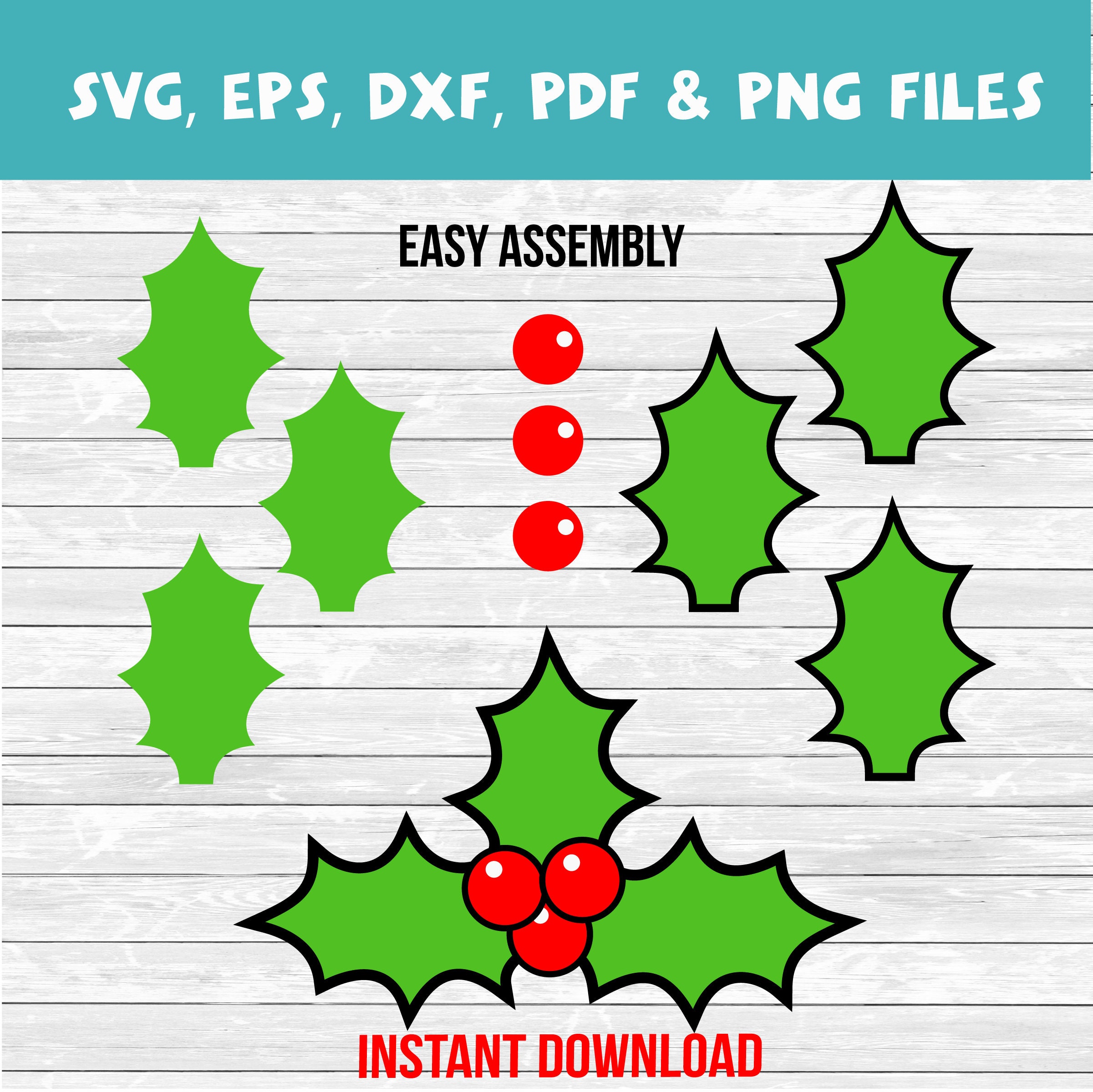 Christmas Holly SVG Svg Files for Cricut Christmas Tree Svg - Etsy