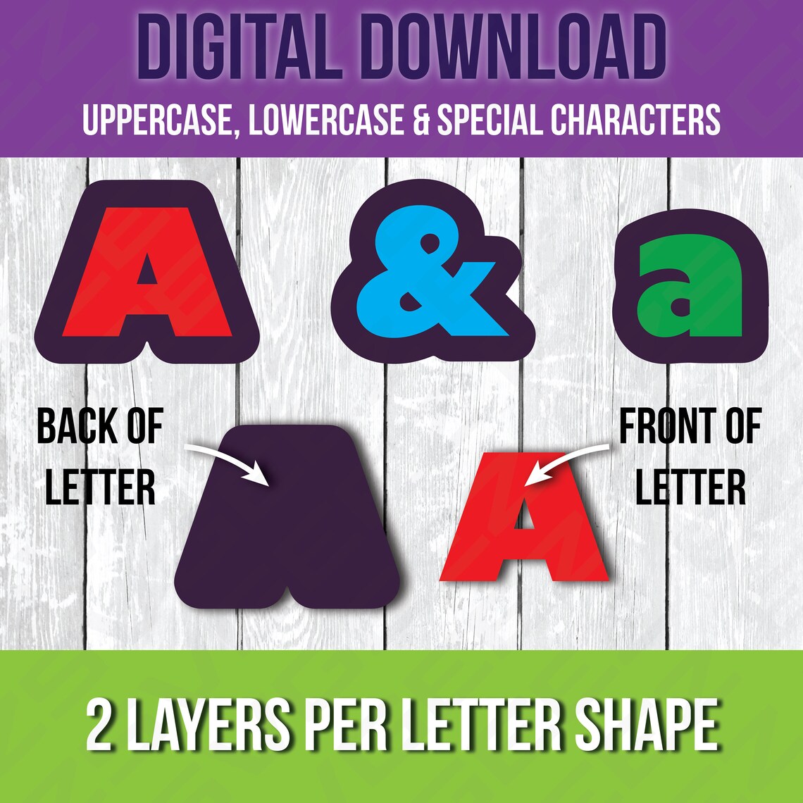 A Colorful Individual Letter Set of Svg Cut Files for Cricut | Etsy