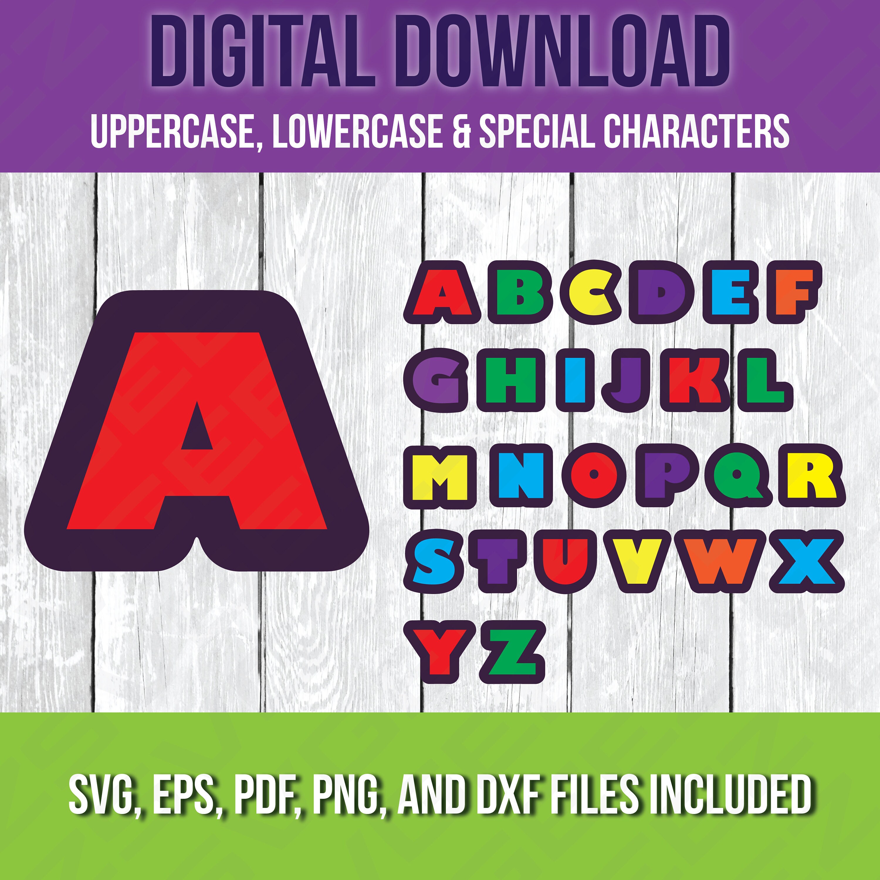 A Colorful Individual Letter Set of Svg Cut Files for Cricut ...