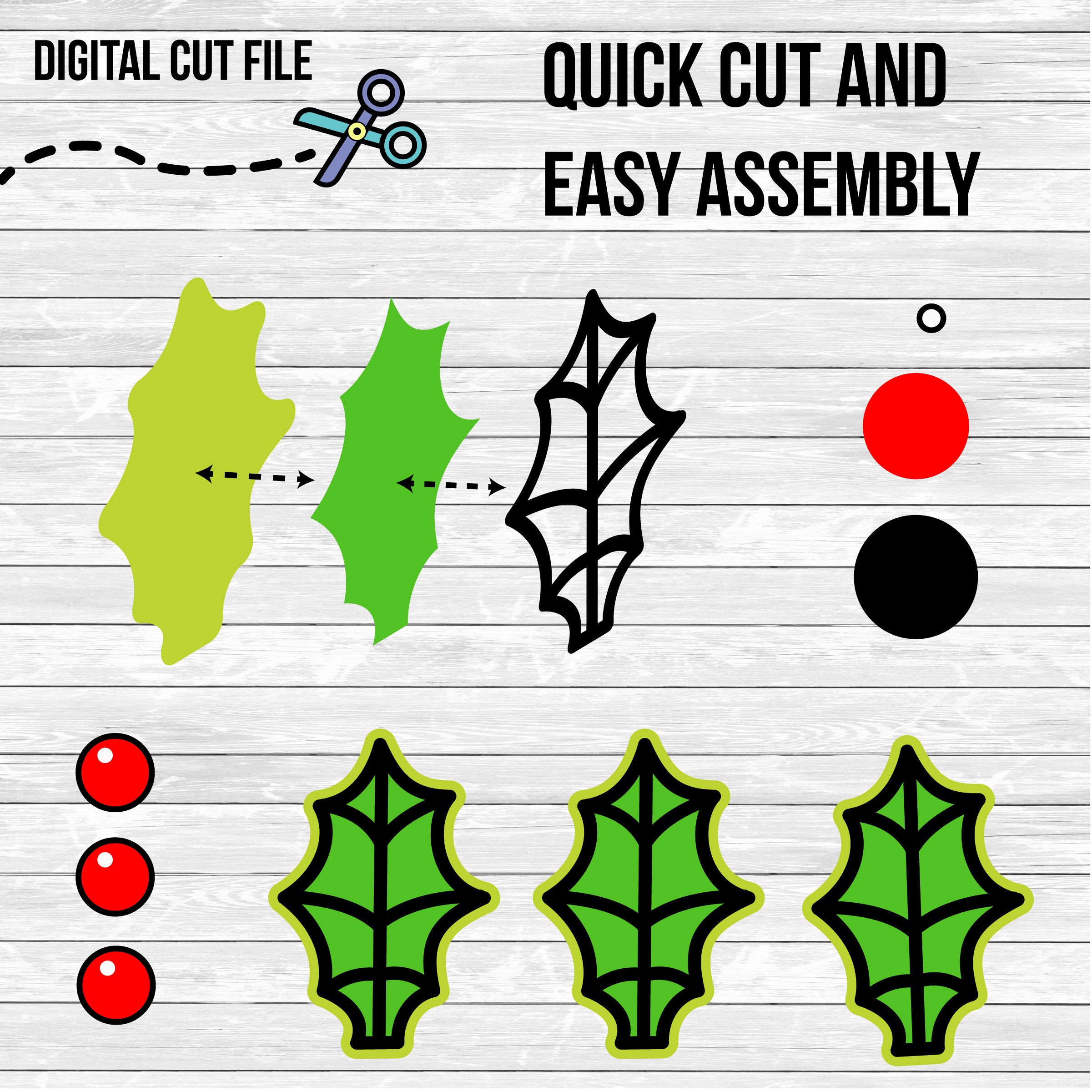 Christmas Holly SVG Svg Files for Cricut Christmas Tree Svg - Etsy