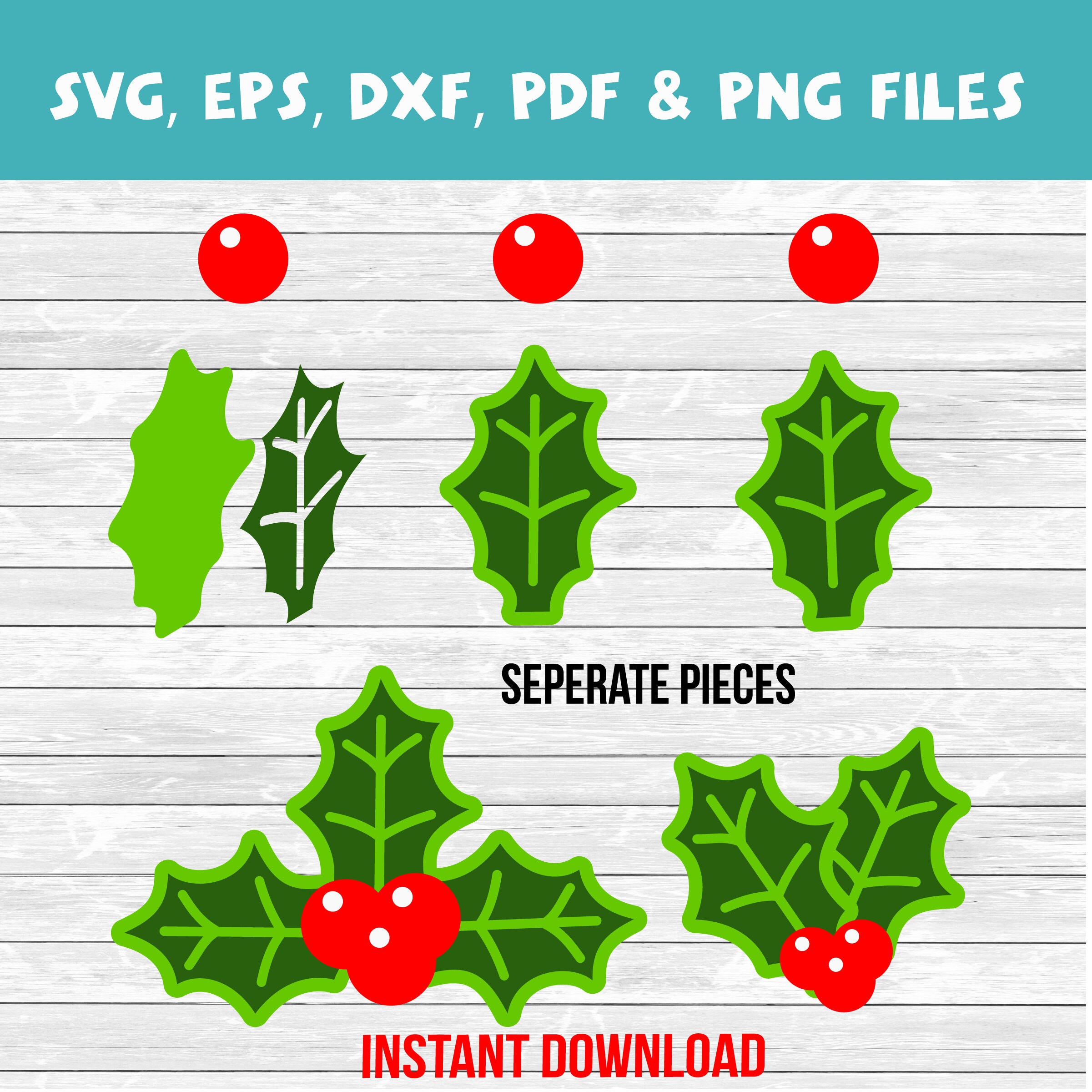 Christmas Holly SVG Svg Files for Cricut Christmas Tree Svg - Etsy