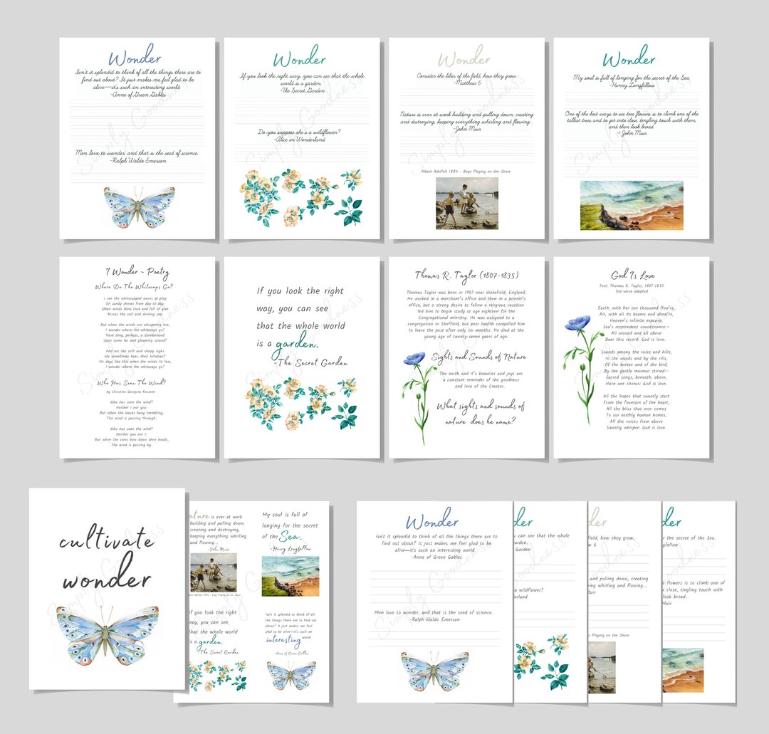 Wonder, Nature, Poetry, Cursive Handwriting, Charlotte Mason ...
