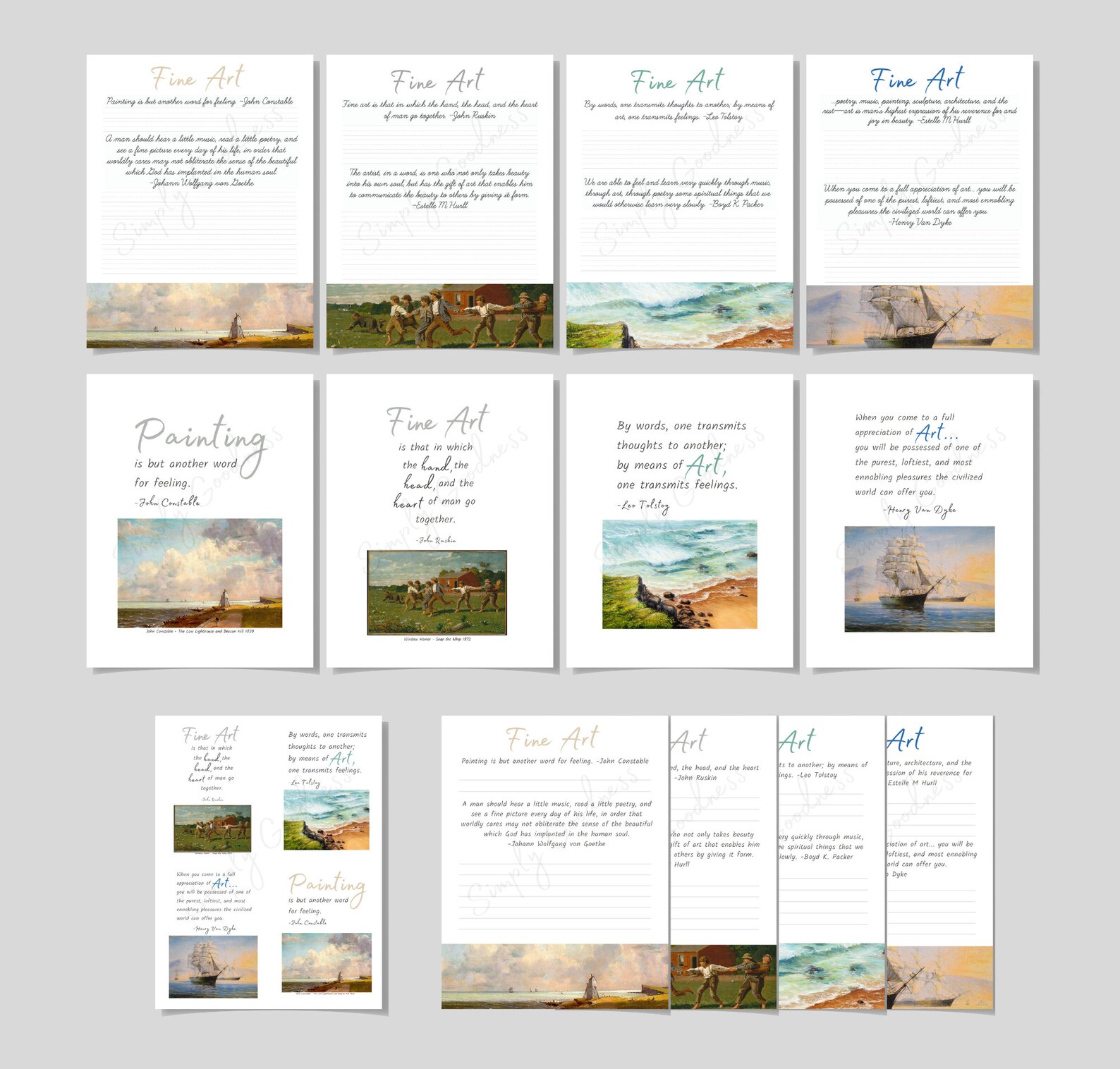 Fine Art Printable, Cursive Handwriting, Picture Study, Charlotte Mason ...