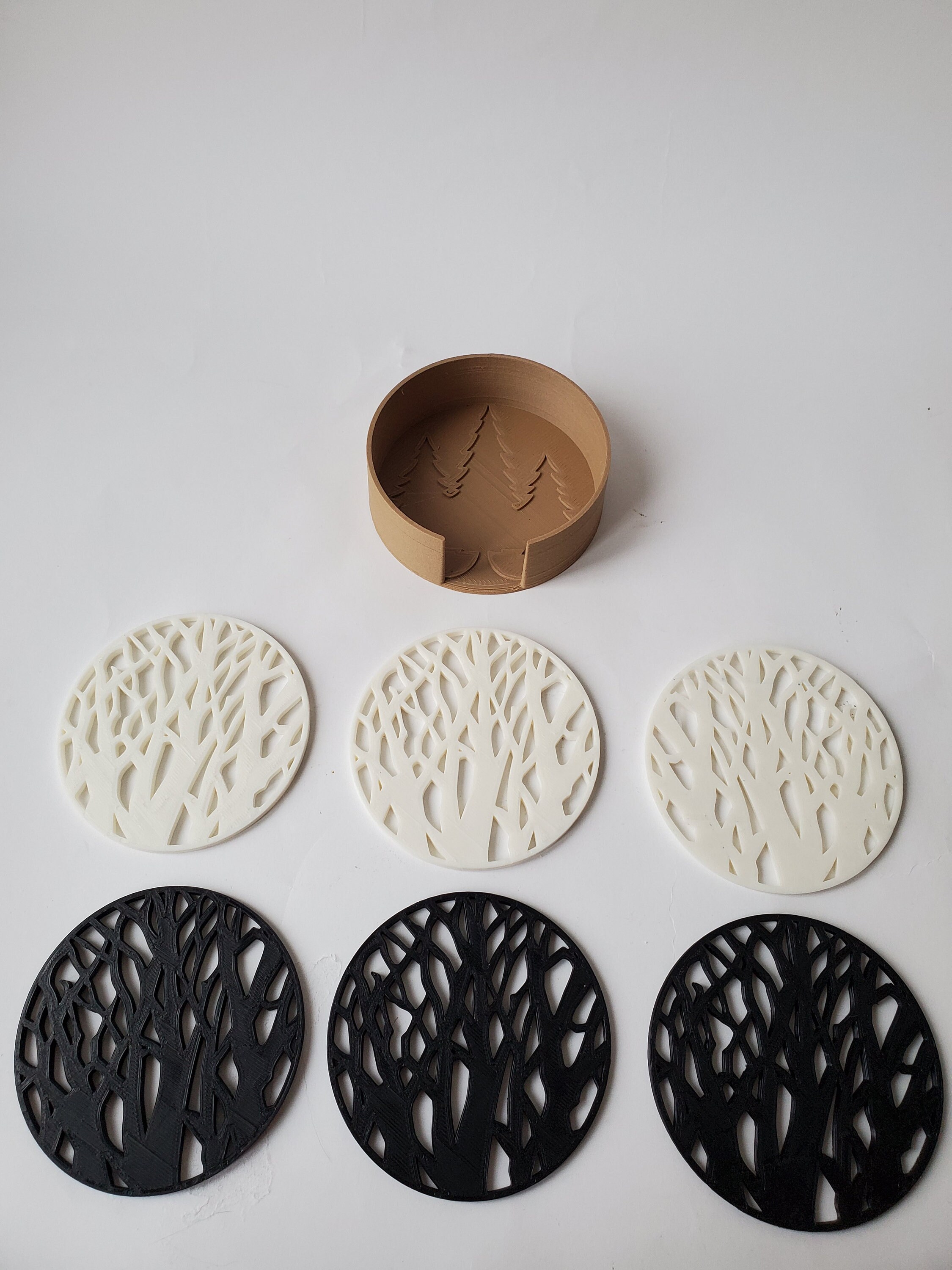 Woodsy Trees Drink Coaster Set Set of 6 | Etsy